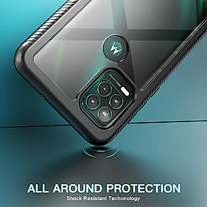 IDweel for Moto G Stylus 5G Case, Case for Motorola G Stylus 5G with Tempered Glass Screen Protector, Full-Body Slim Fit Shockproof Bumper Hybrid Clear Protective Phone Case for G Stylus 5G, Black