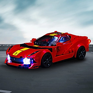 VONADO LED Light Kit Compatible with Lego Speed Champions Ferrari 812 Competizione 76914, DIY Lighting Set Compatible with Lego Ferrari 76914 Race Vehicle (NO Model)