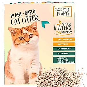 O.R.I./Graystone Natural Granular Tofu Cat Litter for Automatic Self-Cleaning Litter Box Robots | Dust Free Fast Clumping Multi-Cat Plant Based Flushable Lightweight | 1pk 4.5lb Refill Bag Unscented