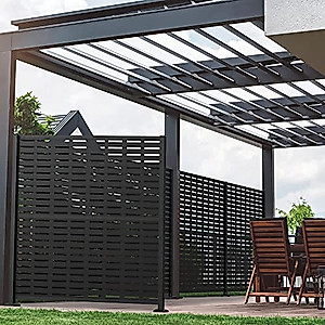 3'x6' Boardwalk Decorative Screen Panel, Black