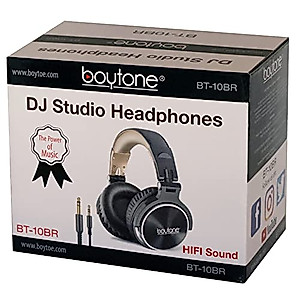 Boytone BT-10BR Wired Over Ear Headphones Hi-Res Studio Monitor & Mixing DJ Stereo Headsets with 50mm Drivers and 1/4 to 3.5mm Audio Jack, Foldable for Computer Recording Phone Guitar Laptop