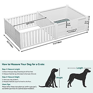 YITAHOME Whelping Box for Dogs with Water-Resistant Floor Mat 78" L×39.4" W Indoor Wooden Dog Pen with Double Rooms for Large Medium Small Dogs Puppies