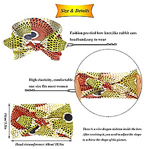 RechicGu 6 Pieces African Turban Headband For Women Girls Ankara Print Bonnet Beanie Cap Pre-Tied Bow Bowknot Headwrap Stretchy Dreadlocks Locs India Yoga Workout Hair Bandana