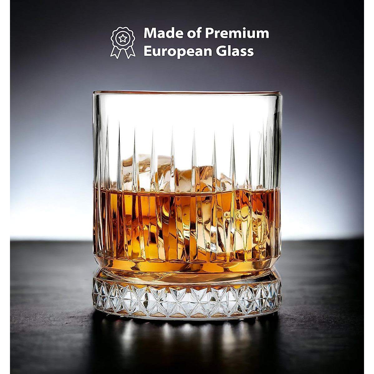 Biandeco Pink Whiskey Glasses, Lowball Rock Barware Set of 4, Colored Old Fashioned Tumbler with Heavy Base for Scotch, Bourbon, Liquor or Cocktail Drinking, 12 oz