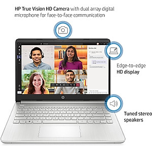 HP 14" Business Laptop Computer, Intel Quad-Core i5-1135G7 up to 4.2GHz (Beat i7-1065G7), 32GB DDR4 RAM, 1TB PCIe SSD, 802.11AC WiFi, Bluetooth, Natural Silver, Windows 11 Pro, BROAG Cable