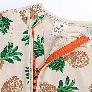 Kids Tales Baby Boys Long Sleeve Footies Zipper Romper Pineapple Pajama Bodysuit