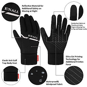 ENALL Waterproof Winter Gloves- Windproof Touch Screen Warm Gloves-for Running Driving Cycling-for Women and Men (Large)