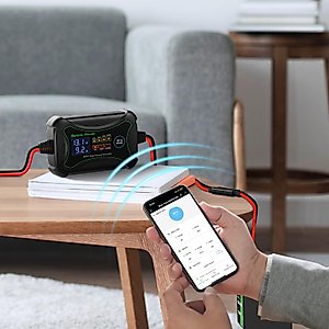 10A MPPT Wireless Solar Charge Controller with BT, Bateria Power 12 Volt Phone APP Intelligent Control Solar Regulator with LCD Display, LED Indicate Light for Gel AGM Lithium LiFePO4(Sunrock 10Pro)