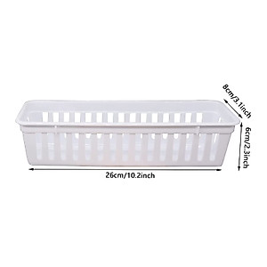 FEOOWV Classroom Pencil or Rubber Organizer Basket Trays, Office Supply Baskets Organization Trays for Home School Classroom Office 12 Pack (White)