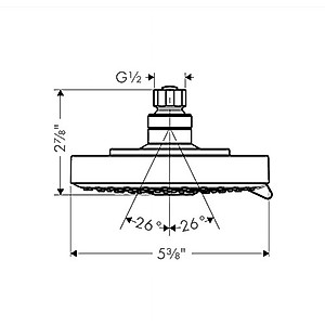 hansgrohe 27495001 Raindance Showerhead, 2.88 x 5.38 x 5.38 Inches, Chrome