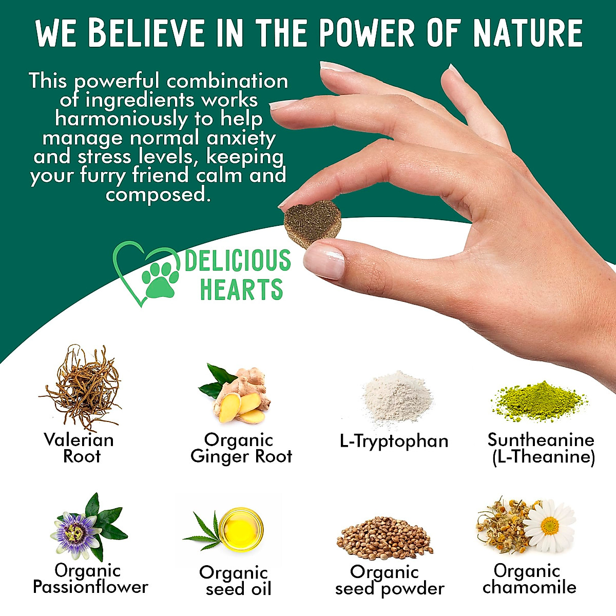 ZenBites Organic Calming Vitamin Chews for Dogs Anxiety Soft Dog Calming Treats with Chamomile Valerian Root Ginger Root & Melatonin Supports Everyday Stress & Anxiety (Duck Flavor) 120 Count