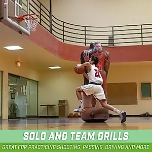 GoSports Inflataman Basketball Defender Training Aid - Weighted Defensive Dummy for Shooting, Dribbling and Driving Drills