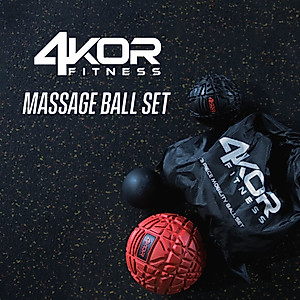 4KOR Massage Ball Set - Trigger Point Ball - Muscle Relief for Back, Neck, Shoulder, Foot Pain - Fitness Orb Massage Balls - Physical Therapy for Deep Tissue Myofascial Release - Roller Ball Tools