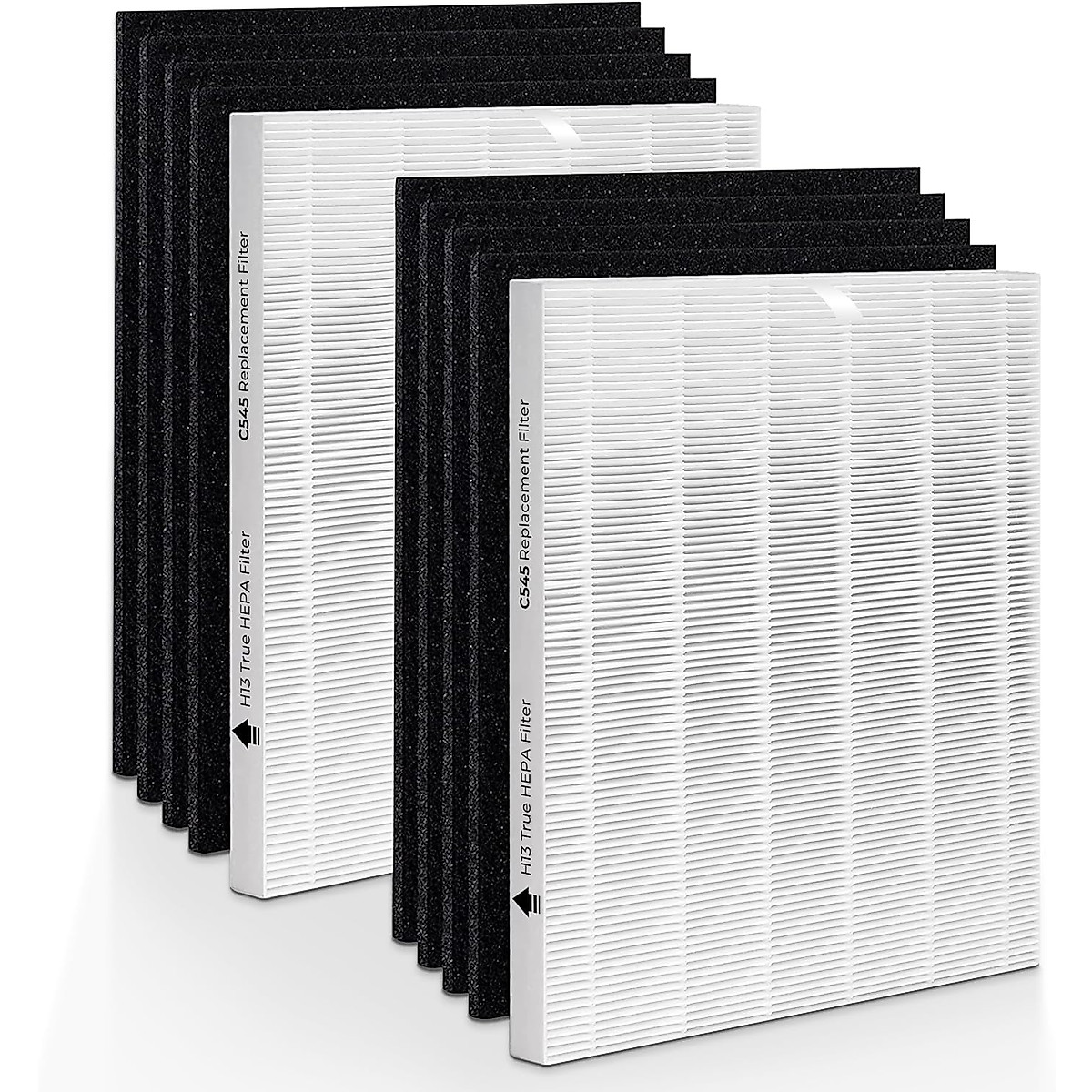 Aneedmore C545 Replacement Filter for Winix S Air Purifier. 2 True HEPA(H13) Filter + 8 Activated Carbon Filters，Part No. 1712-0096-00 and 2522-0058-00