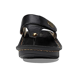 Alegria Womens Carina Coal Leather Thong Sandal 9 M US