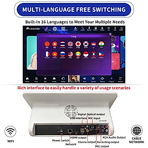 2023 New Karaoke Machine,15.6 Inch Touch Screen Phone App Control Free Cloud Download Songs All in One Karaoke System with Mic, KTV Singing Chinese Karaoke Player for Home Party,8T,White