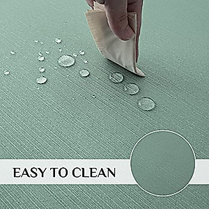 Softalker Jacquard Rectangle Tablecloth - Geometric Line Pattern Waterproof Damask Table Covers Stain Resistant Washable Polyester Table Cloths for Kitchen, Dining & Parties (60 x 84 inch,Teal Green)