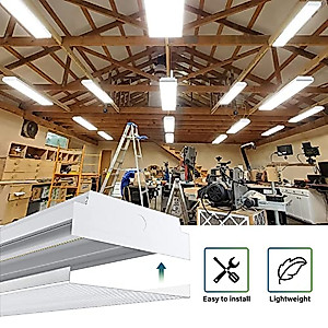 ANTLUX 4FT LED Wraparound 40W Shop Lights for Garage, 4400lm, 4000K, 4 Foot Crystal LED Wrap Light, 48 Inch Integrated Linear Strip Flush Mount Office Workshop Ceiling Lighting Fixture, 4 Pack