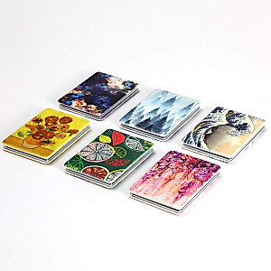 Dynippy Compact Mirror Square Pu Leather Makeup Mirror for Purses Small Pocket Mirror Portable Hand Mirror Double-Sided with 2 x 1x Magnification for Woman Mother - Flower