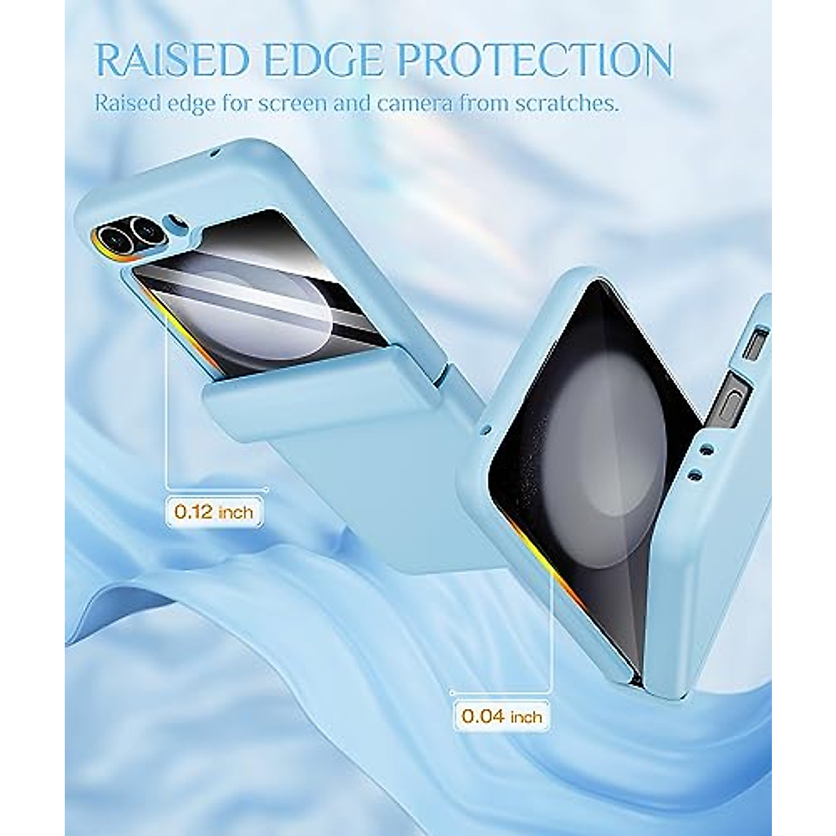 Caka for Galaxy Z Flip 5 Case with Hinge Protection, Z Flip 5 Case with Screen Protector Full Cover Shockproof Slim Wireless Charging Phone Case for Samsung Galaxy Z Flip 5 5G (2023) - Blue