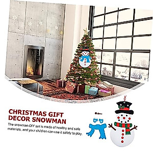 Alasum 1 Set Dress up Christmas Snowman Christmas Kids Suits Felt Snowman Game Christmas Detachable Ornaments Christmas Snowman Games Set DIY Xmas Snowman Accessories Felt