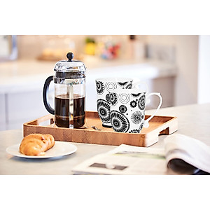 QOUTIQUE Bone China Coffee Mugs - 20 Ounce - Set of 4, Cups for Latte, Hot Tea, Cappuccino, Mocha, Cocoa, Mug Set, Large Coffee Mug, White