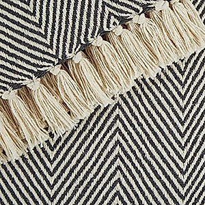 DII Rustic Farmhouse Cotton Chevron Blanket Throw with Fringe for Chair, Couch, Picnic, Camping, Beach, & Everyday Use, 50 x 60 - Urban Chevron Mineral
