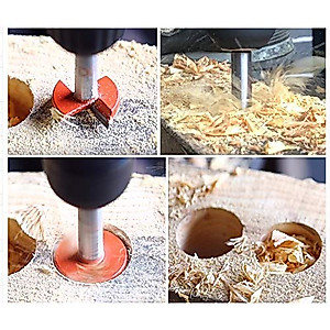 HUAXIU Forstner Drill Bit Sets, Tungsten Steel Woodworking Hole Saw Set Wood Boring Drill Bits Wood Cutter Auger Opener Round Shank Drilling Cutting Rotary Tool Kits for Wood Plastic Plywood (10 PCS)