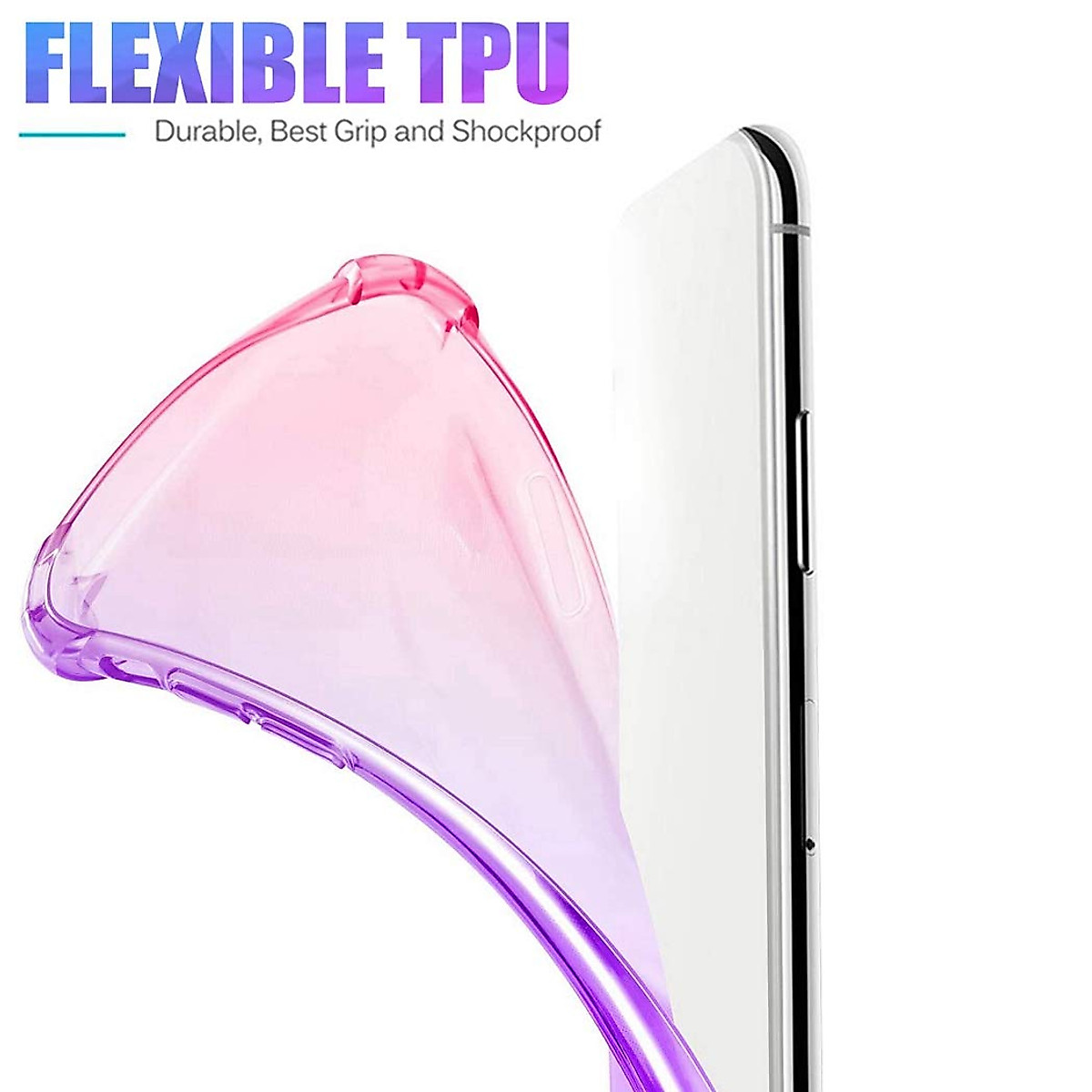 Gufuwo Case for Huawei P40 Lite 4G/Nova 6 SE/Nova 7i JNY-L21A Cute Case Girls Women, Gradient Slim Anti Scratch Soft TPU Phone Cover Shockproof Protective Case for Huawei P40 Lite 4G (Pink/Purple)