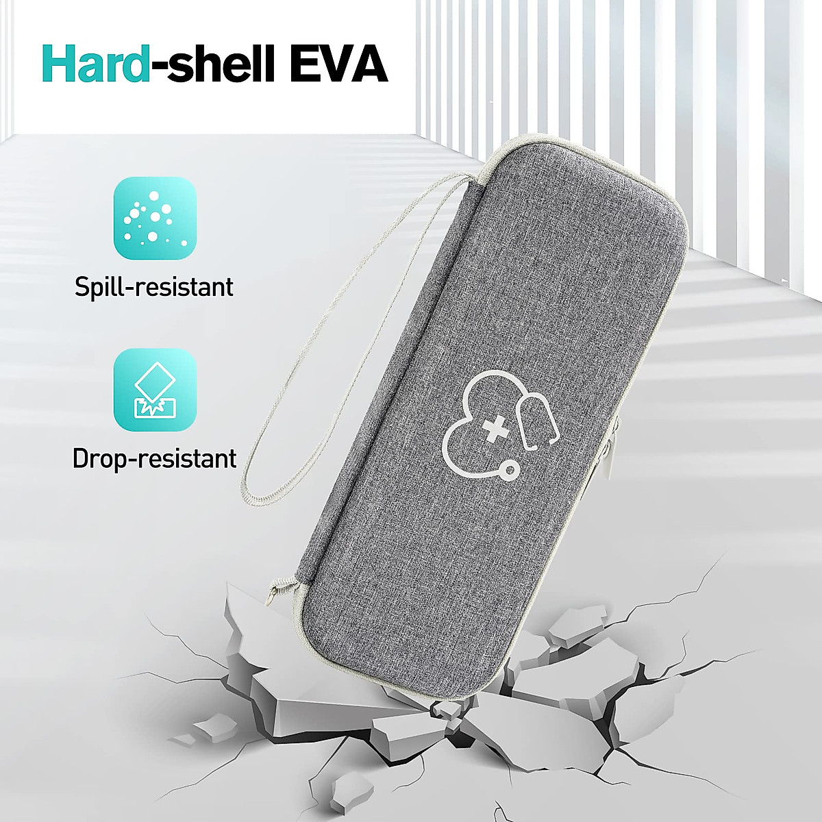 ProCase Stethoscope Case for 3M Littmann Classic III, Lightweight II S.E, MDF Acoustica Stethoscope, Cardiology IV Stethoscope, Hard Travel Carrying Case for Nurse -Grey