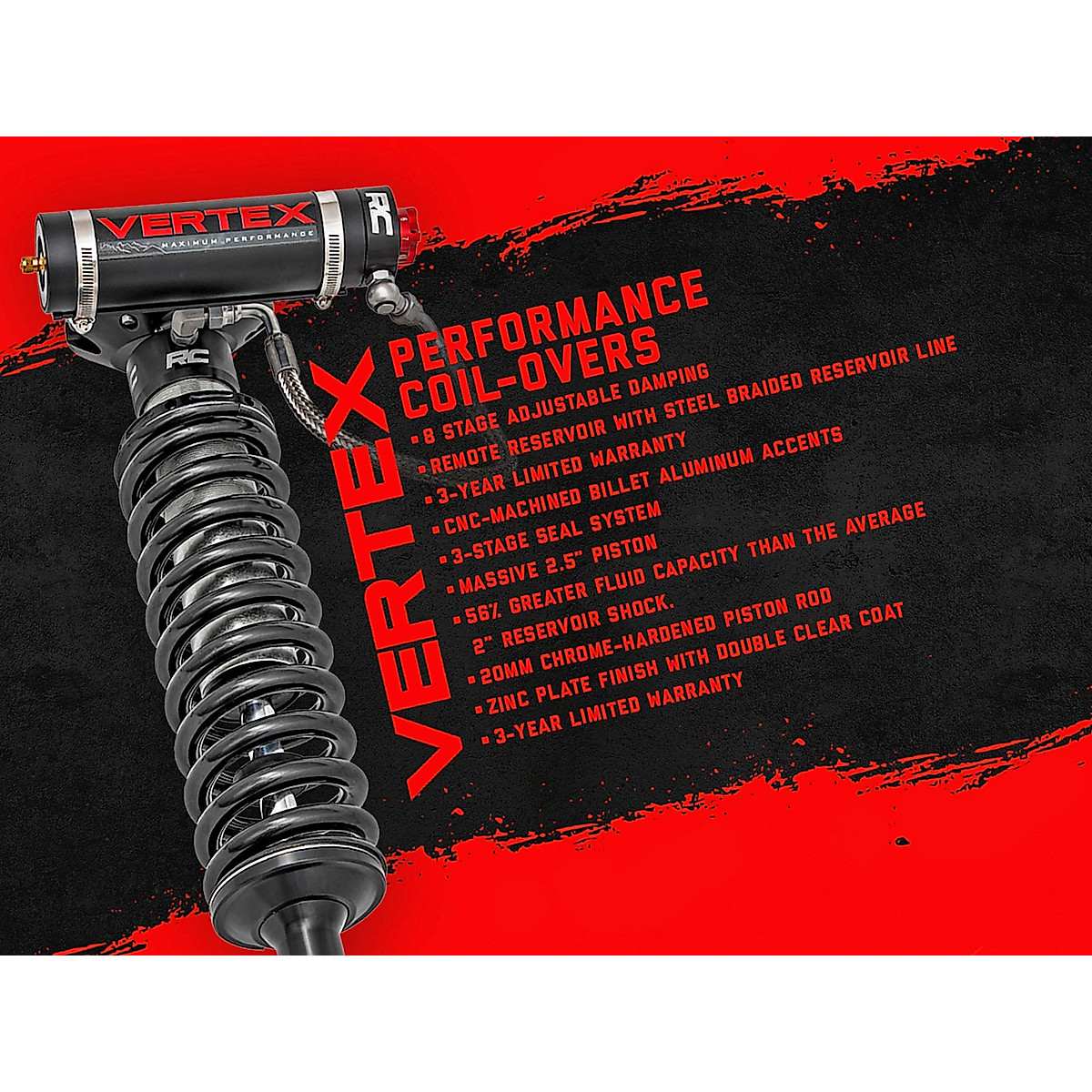 Rough Country 6.25-7.5" Front Vertex Coilovers for 07-18 Chevy/GMC 1500-689001