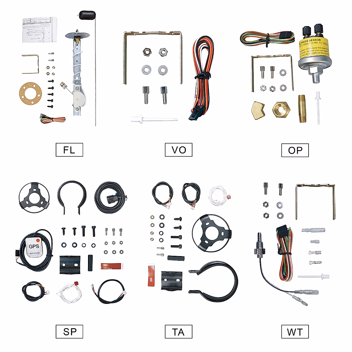 MOTOR METER RACING EVO Series Digital 6 Gauge Set - Blue & Red Switchable LED - 3-3/8" 85mm GPS Speedometer & Tachometer - 2-1/16" 52mm Voltage, Fuel Level, Water Temperature & Oil Pressure