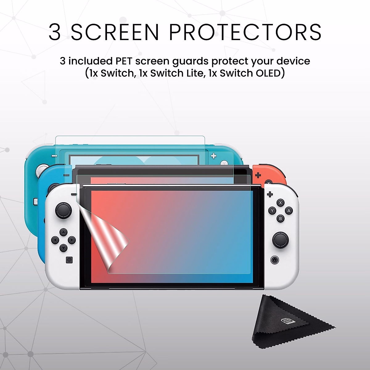 Accessory Kit for Nintendo Switch - SURGE Starterkit 2.0, 12-in-1 Accessory Starter Pack for Nintendo Switch, OLED Model & Lite, Protective EVA Case, Earbuds w/ Mic, 3x Screen Protectors, Thumb Grips, Game Storage, Cleaning Cloth