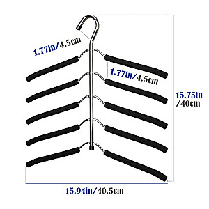 Hangers Space Saving Clothes Hanger 2 Packs Swing Arm Non Slip Padded Coat Hanger 5 Layers Heavy Duty Stainless Steel Sweater Shirt Hanger Closet Storage Organizer