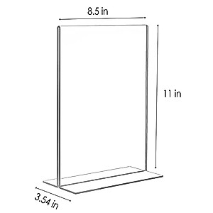 Relx Acrylic Sign Holder 8.5 x 11, Plastic Frame Flyer Holder, Double Frames Clear Acrylic Display Stand for Store, Restaurant (6 Pack)