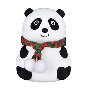 LED Kids Night Light Cute Nursing Night Light Non-Flickering Eye-Caring Lamp-USB Rechargeable, Touch Control, Multi-Color and Warm White Can be Switched, Fabulous Ideal Gift (Panda Round Eyes)