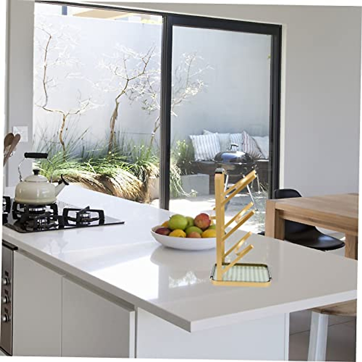 STOBAZA Wall Mounted Pot Lid Rack Utensil Rest Cutting Board Holder Pan Lid Organizer Rack Carbon Steel Lid Stand Kitchen Supplies Kitchen Organization Golden Shelf Storage PC