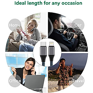 USB C to Lightning Cable, [Apple MFi Certified] 2 Pack 6FT 20W Fast Charging Syncing Cord Nylon Braided Compatible with iPhone 13/13 Pro Max/13 Mini/13 Pro/ 12/12Pro/12ProMax/11/11Pro/11Pro MAX/XS/XS