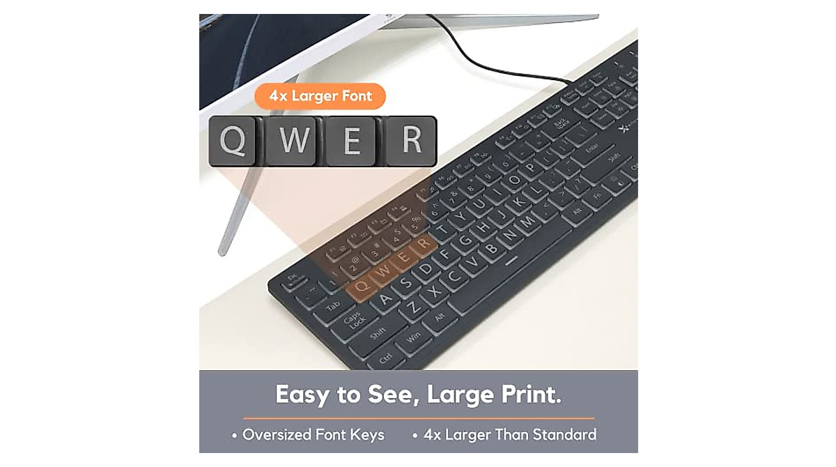 X9 Performance Backlit Keyboard & Mouse Combo for Low Vision