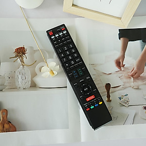 Replaced Remote Control Compatible for Sharp LC-60LE755U LC-60LE640U LC-46LE832U LC60LE820 LC-46LE835 LC-40LE830U AQUOS LED LCD HD TV with Netflix 3D Button