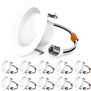 Sunco 10 Pack Retrofit LED Recessed Lighting 4 Inch, 5000K Daylight, Dimmable Can Lights, Baffle Trim, 11W=60W, 660 LM, Damp Rated - ETL