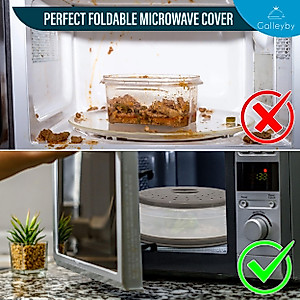 Galleyby Pack of 2 Microwave splatter Covers - Microwave Cover for Food -Space-Saving Design (10.5 Inch) BPA-Free Silicone,Plastic and Dishwasher Safe (Pack of 2)