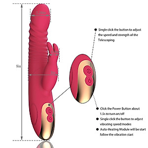 Personal Handheld Rechargeable Rabbit Vibrators for Women Vibrating Toys Pleasure Massager Electric Portable Massager 8+3 Speeds Vibrations Realistic Female Woman Gifts