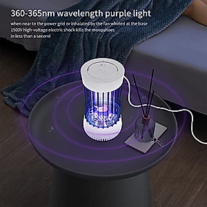 Lulu Home 2 Packs Indoor Bug Zapper with Fan, 1500V High Voltage Lighted Mosquito Lamp Trap, USB Cable Plug-in Electric Insect Killer Catching Moth Mosquitoes Gnat Fruit Flies (NO Battery)