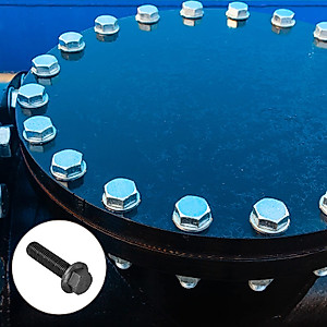 METALLIXITY Flanged Hex Head Bolts (M16x60mm) 1pcs, Hexagon Serrated Flange Bolt Fully Thread Screw - for House Construction Hardware Fasteners