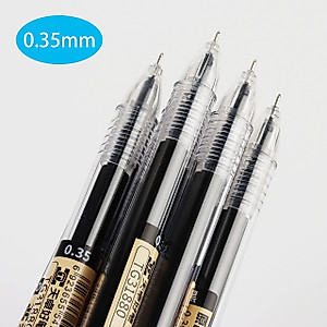 PurpleWillow Black Gel Ink Pen, Ultra Fine Point 0.35mm,Gel Pens,(12 Count) Office School Stationery Supply,Extra fine point pens Ballpoint pen,Japanese Style