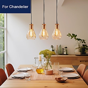 FLSNT 40W Equivalent LED Edison Bulbs with Amber Glass, 4W ST19 Dimmable Vintage LED Light Bulbs for Pendant Light, 90+ High CRI, 2200K Warm White, 400LM, E26 Base, 6 Pack