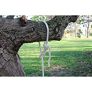 Nylon Rope 1/4 inch by 80 Ft - Use for Flag Pole Rope Replacement, Marine Rope, Hiking, and Camping Rope -Strong Outdoor Rope for Laundry Line, Tie, Pull, Swing, and More - White Rope - RamPro