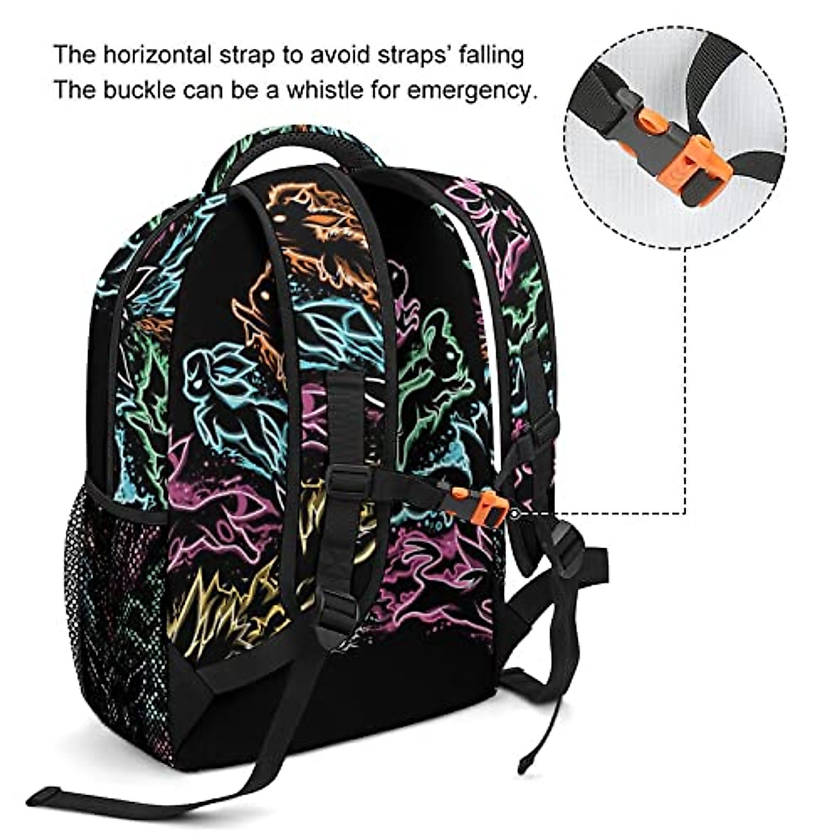 Hhsghhhd Anime Go Eev-ee Evolutions Backpack Versatile Stylish Multifunctional Anime Bag- for Work Leisure