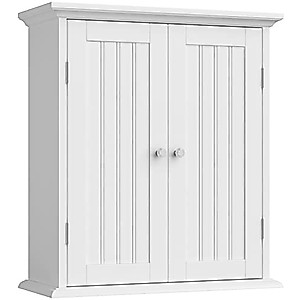 ChooChoo Bathroom Wall Cabinet, Over The Toilet Space Saver Storage Cabinet, Medicine Cabinet with 2 Door and Adjustable Shelves, Cupboard